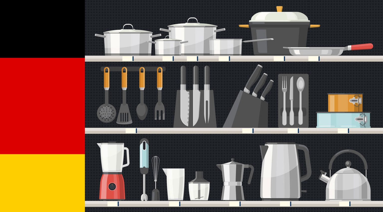 وسایل آشپزخانه به آلمانی + لیست کامل لوازم برقی و آشپزی